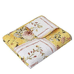 Greenland Home Barefoot Bungalow Finley Throw Blanket, 50 x 60-inch, Yellow