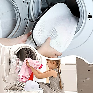 Nuogo Shoe Wash Bags Reusable Mesh Shoe Washing Bags for Washing Machine White Shoe Laundry Bag with Zipper Multi Use Laundry Travel Bag for Sneaker Cleaning (6 Pcs)