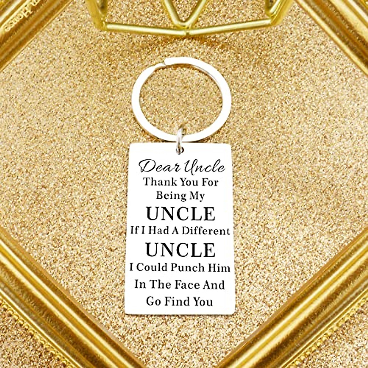 Uncle Gifts from Niece Nephew Mens Stocking Stuffers for Men Adults Uncle Keychain Uncles Gift Funny Christmas Present Thank You for Being My Uncle to be Father's Day