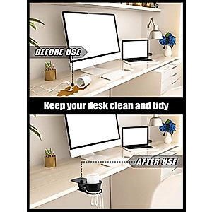 2PCS Drinking Cup Holder Clip, Kalolary Desk Bottle Cup Stand DIY Glass Clamp Storage Saucer Clip Water Coffee Mug Holder Saucer Clip Design for Home & Office, Black