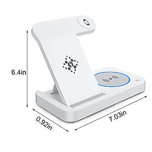 3 in 1 Wireless Charging Station for Apple Devices, Wireless Charger iPhone That Can Simultaneously Charge Cell Phones, Watches, and Headphones, Charging Station for Multiple Devices Apple