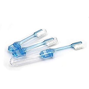 FRESHMINT 100 Pack 2-Piece Travel Toothbrush, Individually Wrapped in Poly Bag to Avoid tampering, Collapsible Toothbrush, Easy to Grip, Soft Nylon Bristles