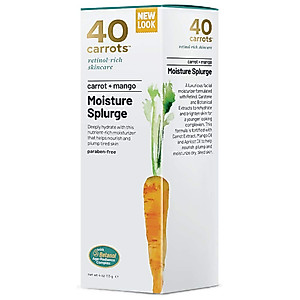 40 Carrots Retinol Rich Face Mango Facial Moisture Splurge Moisturizer - Deeply Hydrating, Helps Nourish, Plump & Brighten Skin | Made in USA, Paraben & Cruelty Free (4oz)