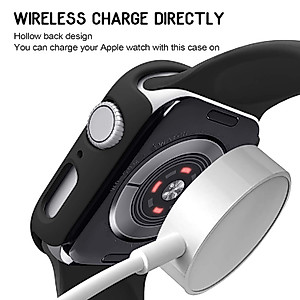 Mugust 4 Pack Hard PC Bumper Case Compatible with Apple Watch Series 3 38mm Without Glass Screen Protector, Scratch Resistant Protective Frame Edge Cover for iWatch 38mm, Silver/White/Black/Navy Blue