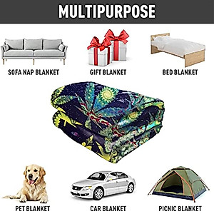 HommomH 60" x 80" Blanket Throw Comfort Warmth Soft Plush Throw for Couch A Puff in Time Weed Ganja Marijuana