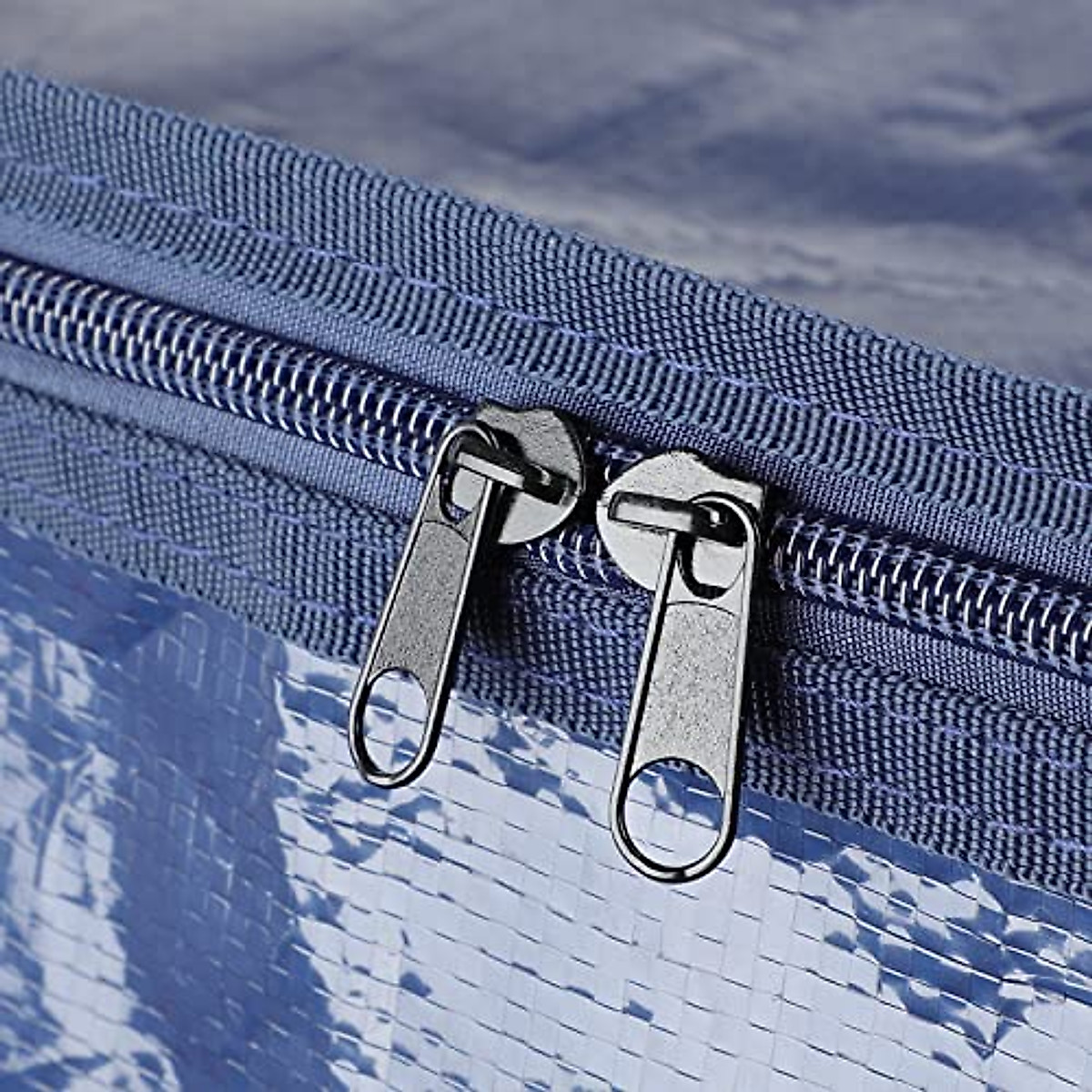 YOOFAN Extra Large Moving Bags – Heavy Duty Packing Bags with Zipper & Carry Handles for Space Saving, Packing, Moving & Storage, College, Dorm, Blue, 2 Pack