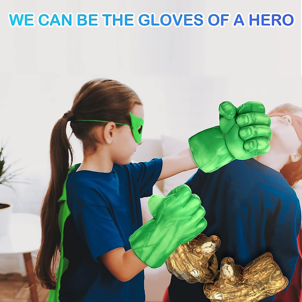 PROVAINT Gloves Hands Superhero Toys are for Dressing up and Boxing, Superhero Gloves are for Adults and Children, Green