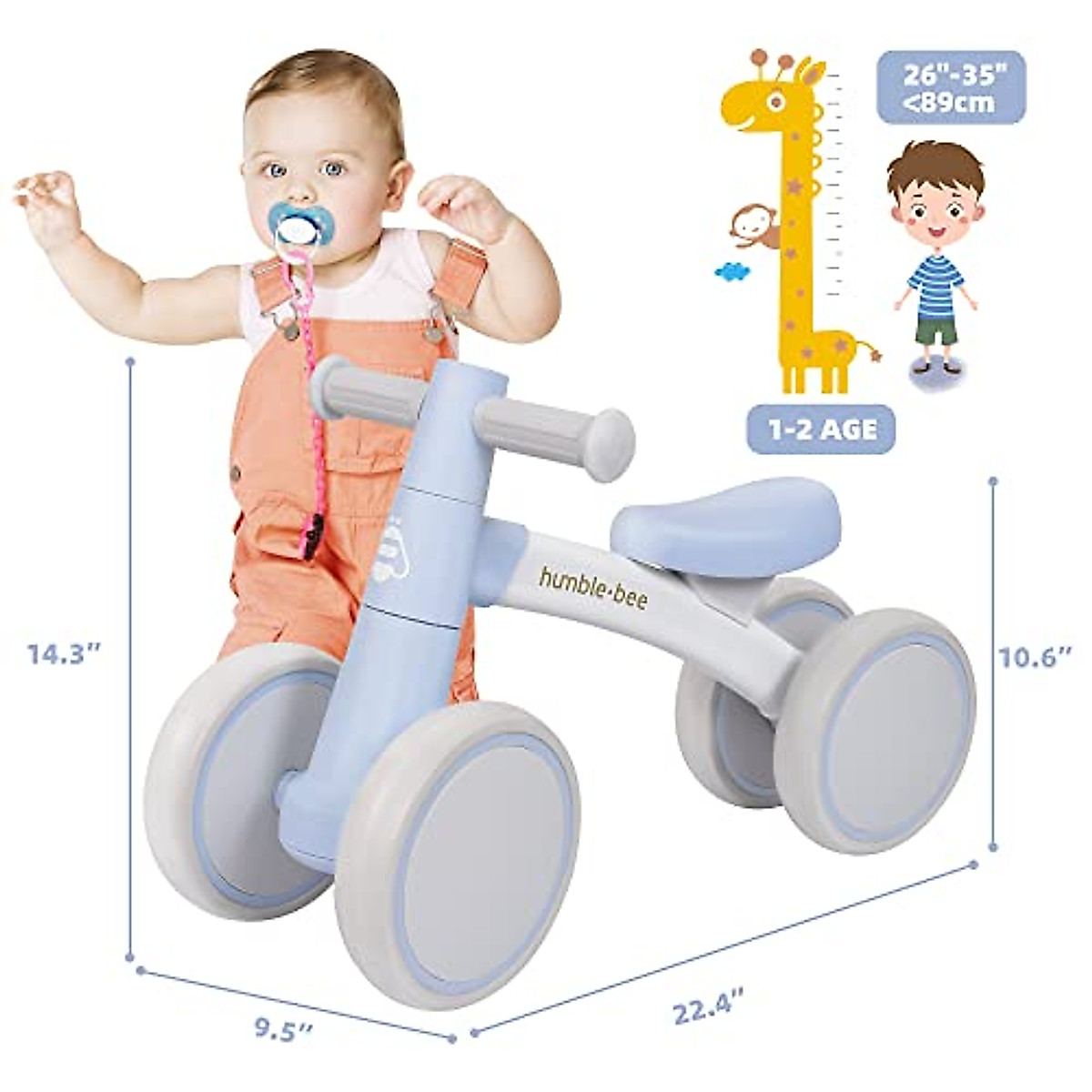 Humble Bee Baby Balance Bike Toy 10-24 Months Cute Toddler First Bike, Gifts for 1 Year Old Boys
