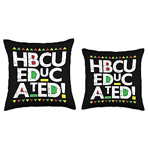 Black Lives Matter Pillows Proud Melanin Gift Idea HBCU Educated Melanin Pride Cool Black Lives Matter Gifts Throw Pillow, 16x16, Multicolor