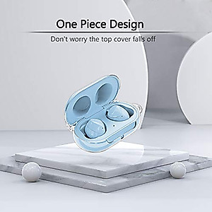 Fintie Case for Samsung Galaxy Buds Plus (2020) / Samsung Galaxy Buds (2019), Protective Hard Cover Skin with Keychain Carabiner Support Wireless Charging (Crystal Clear)