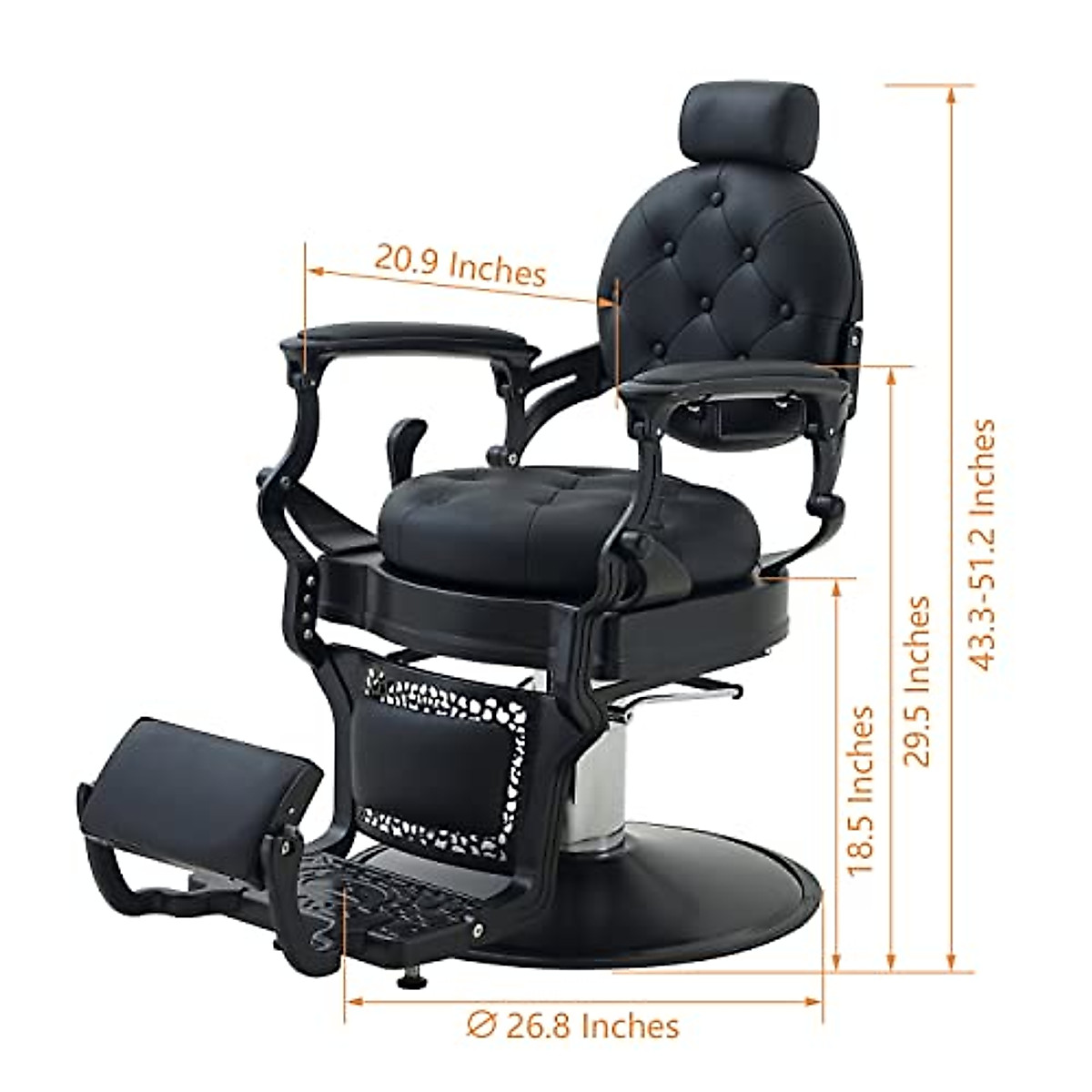 Nazalus Barber Chair Hair Salon Chair,Heavy Duty 700 LBS, for Hair Stylist Barber Beauty Tattoo Massage (Barber Chair)