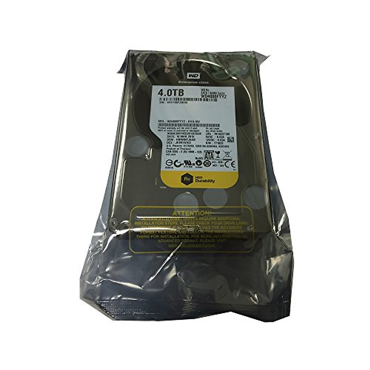 Western Digital RE 4TB 7200RPM 64MB Cache SATA 6.0Gb/s 3.5" Enterprise Internal Hard Drive (WD4000FYYZ) OEM
