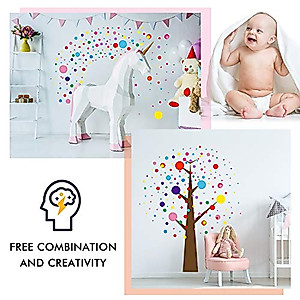 264 Pieces Polka Dots Wall Sticker Circle Wall Decal for Kids Bedroom Living Room, Classroom, Playroom Decor Removable Vinyl Wall Stickers Dots Wall Decals (12 Farben)