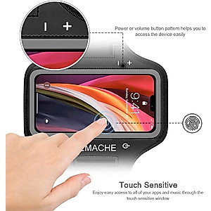 iPhone 13 Mini, 12 Mini Armband, JEMACHE Water Resistant Gym Workouts Running Phone Arm Band for iPhone 13Mini, 12Mini (Black)