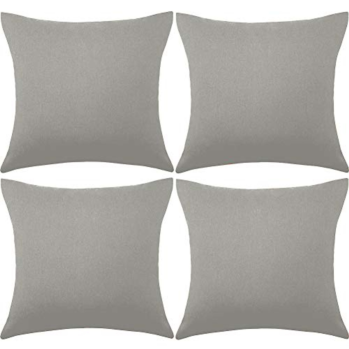 ALLAMRCU Set of 4 Decorative Outdoor Throw Pillow Covers,Patio Balcony Waterproof 18 x 18 Inches Square Pillow Cases,PU Coating Pillow Shell for Home,Garden,Cushion,Couch, Bed,Sofa (Grey, 18x18)