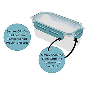Rubbermaid Lunch Blox Snack Kit - Lunch Box Food Containers - Comes with 1 Ice Pack, 2 Small, and 1 Long Container - Great for Kids Snacks, School Lunches, and Adult Meal Prep - Blue