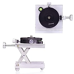 BEKOYWOY 360 Degree 2 in 1 Rotating Base Lifting Platform Laser Level Adapter, 1/4'' and 5/8'' Threaded Mount Aluminum Base, Micro-adjust Horizontal Bubble for Line Laser & Tripod Connector(BW09)