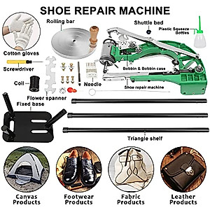 𝐒𝐡𝐨𝐞 𝐑𝐞𝐩𝐚𝐢𝐫 𝐌𝐚𝐜𝐡𝐢𝐧𝐞 Handheld Leather Sewing Cobbler Stitching Industrial Heavy Duty Maquina de Coser Manual Nylon Line for Upsolery Zippers Coats Bags Clothes Quilts Trousers Belt DIY