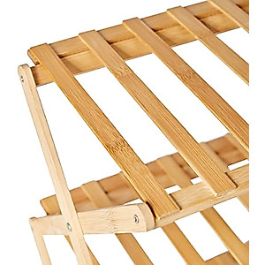 Qmkmyy Foldable Bamboo Shoe Racks 3 Tiers for Entryway Multi Tier Shoe Organizer Rack Multifunctional Storage Free Standing Shelf