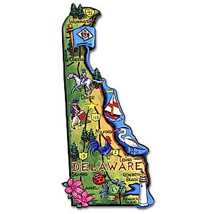 Delaware Artwood State Magnet Collectible Souvenir by Classic Magnets