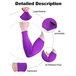 Bememo 12 Pairs Unisex UV Protection Sleeves Long Arm Cooling Cover Sleeves