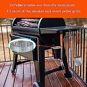 DONSIQIZZ 12 Pack Grease Bucket Liners Compatible with Pit Boss Grills 67292, Rec Tec Large Bucket, Z Grill Bucket, 6.2”x 6.0” Disposable Foil