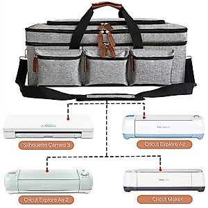 Damocles Cutting Machine Carrying Bag Portable 3-Layer Shock Absorbent Cutting Machine Tote Bag Compatible with Cricut Explore Air 2 & Cricut Maker (Grey)
