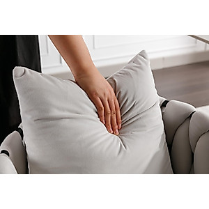 INMOZATA Dining Chairs Set of 2, Modern Woven Dining Room Chairs, Upholstered Kitchen Chairs, Velvet Dining Chair with Black Metal Legs,Ivory