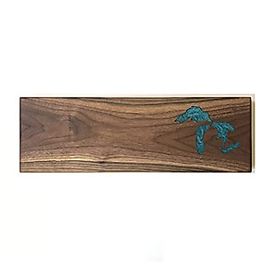 Great Lakes Black Walnut Charcuterie Board 20 x 6.5 x 1 With Built in Handles and Rubber Feet