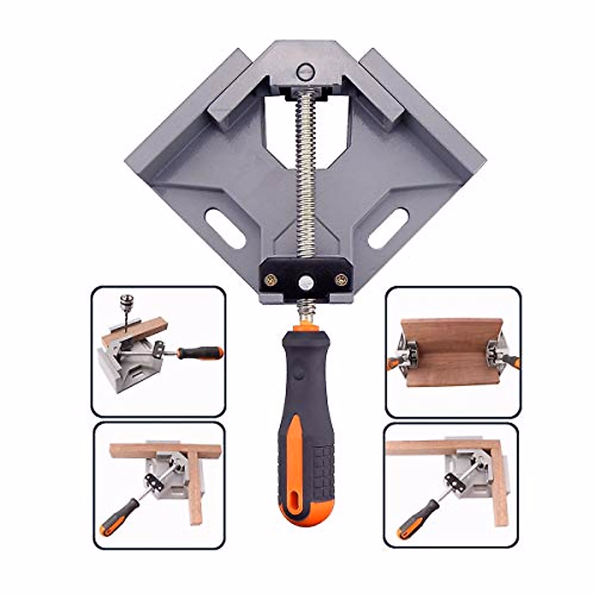 WEICHUAN Aluminum Alloy Right Angle Clamp 90 Degree Angle Clamp Corner Clamp Right Angle Vise Adjustable Frame Clamp With Adjustable Swing Jaw for DIY Woodworking(Pack of 1)