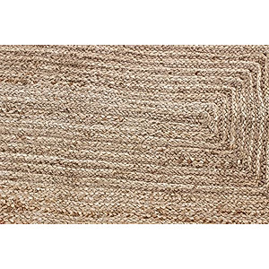CASAVANI Natural Jute Kilim Rug Handwoven Jute Rug Outdoor Area Rag Rug Braided Style Look Doormat Rug (120 x 180 cm (4 x 6 Feet))