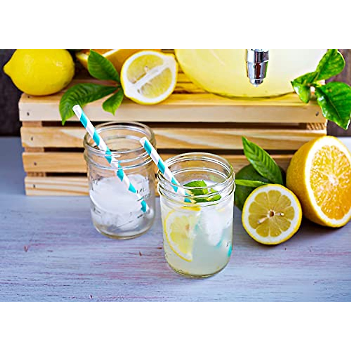 8oz Glass Mason Jars with lids Set of 6 - wide mouth - Airtight Band + Marker & Labels - Canning Jars with Lids, Ideal for candle jars, Spice Jars, Wedding Favors, Meal Prep, Jelly Jar, Jam, Honey,