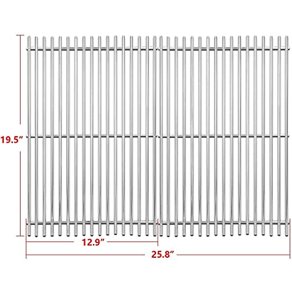 KEESHA 7528 Stainless Steel Grill Grates Cooking Grate for Weber Genesis E310 E320 E330 S310 S320 S330 EP310 EP320 EP330 Grills 19.5 x 12.9 inches - 2 Pack