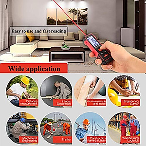 MAKINGTEC Laser Measure 196Ft M/Ft/in with Fraction Mode,Tape Measure Laser Measuring Device Large LCD Backlight Display, Pythagorean Mode Distance Measure Area and Volume Laser Distance Meter K-60