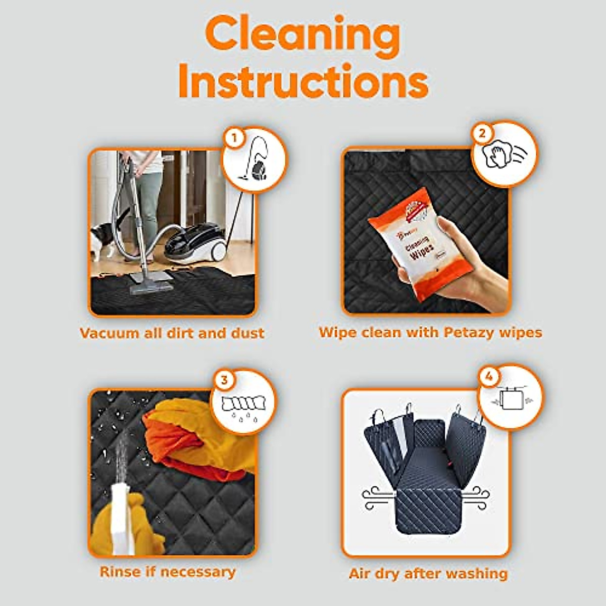 Dog Car Seat Cover for Back Seat | Waterproof Scratch Proof Back Seat Cover for Dogs | Pet Hammock Car Cover with Mesh Window | Nonslip Heavy Duty Dog Seat Covers for Cars Trucks SUV