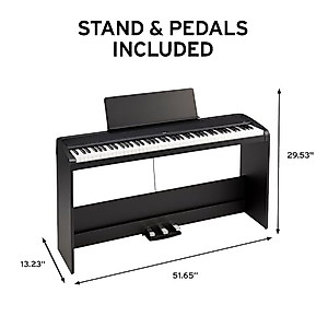 Korg, Portable Digital Piano with 88-Key Full Size Weighted Keyboard, Built-in Speakers, Furniture, Music Stand, and 3-Pedal Unit (B2SP BK)