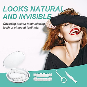 3 Pairs Snap on Veneers Teeth for Women Small, Dentures with Missing Teeth Clip on Veneers for Men, Snap on Smile Comfort Confident Cover The Imperfect Teeth