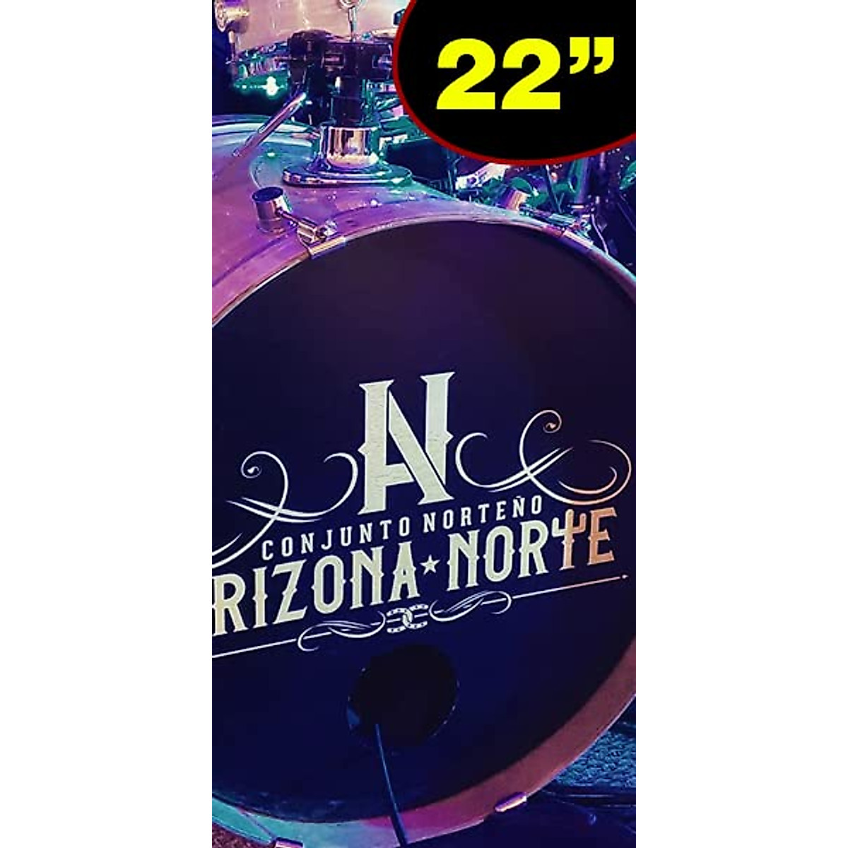 22 inch Custom Bass Drum Decal for Drum Head - Your Logo, Drum Stickers and Decals, Custom Decal, Drum Kit Wrap Skin, Easy Apply & Remove for DIY or Professional Band, Made in USA