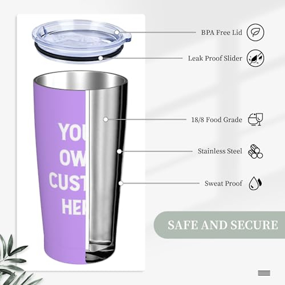 Personalized Coffee Tumbler with Text Custom Tumbler Cups with Straw Custom Stainless Steel Coffee Mug Travel Custom Coffee Travel Cup