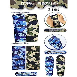 2 Pair Kids Knee Pad Camouflage Anti Slip Padded for Boy Sponge Knee Brace Breathable Flexible Toddler Knee Pads Elastic Knee Support for Boys Sport Volleyball Dance Skating Basketball, 3-7 Years