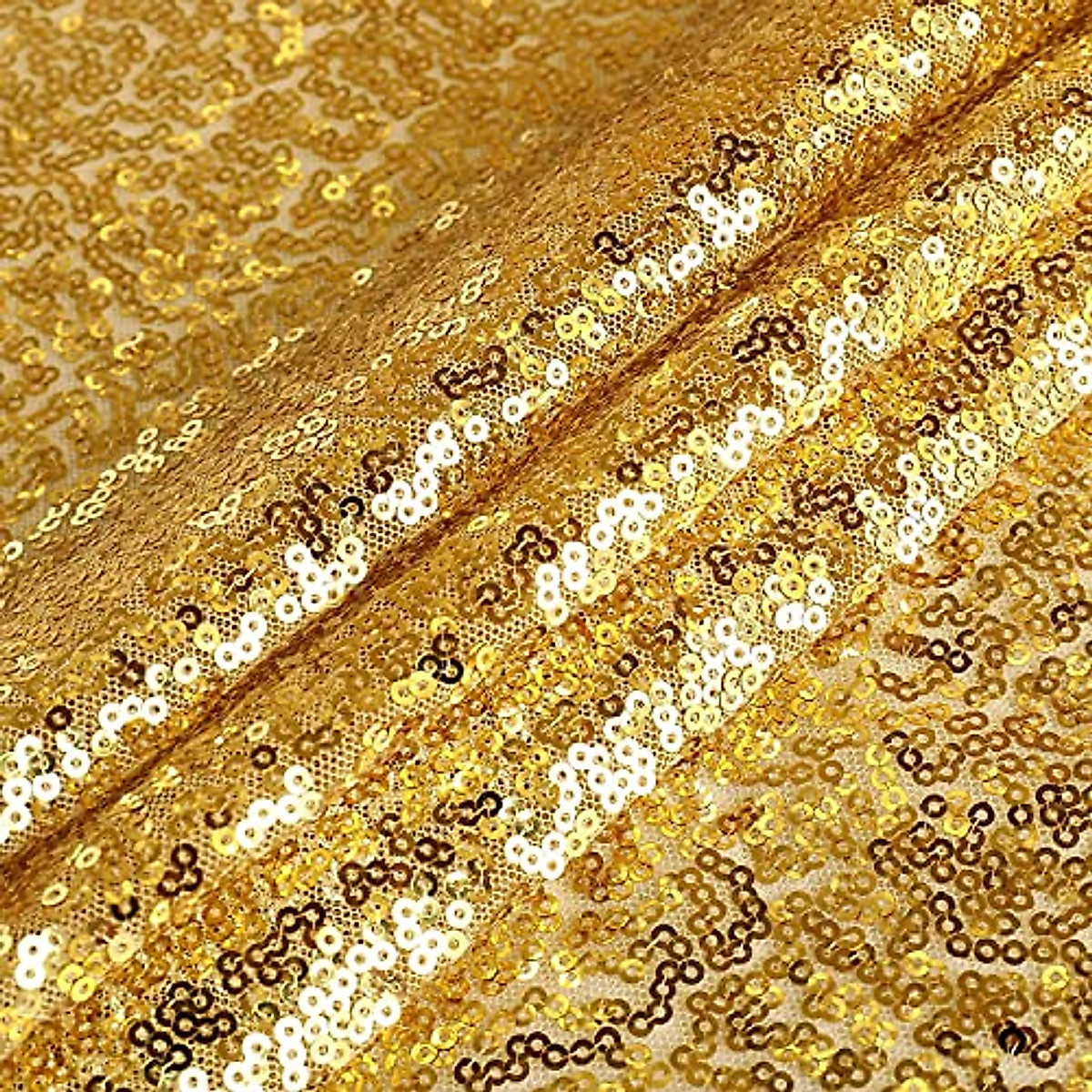 OQSC Gold Table Runners - Sequin Table Runner Glitter Table Runner for Birthday Party Supplies, 10 Pcs, Gold