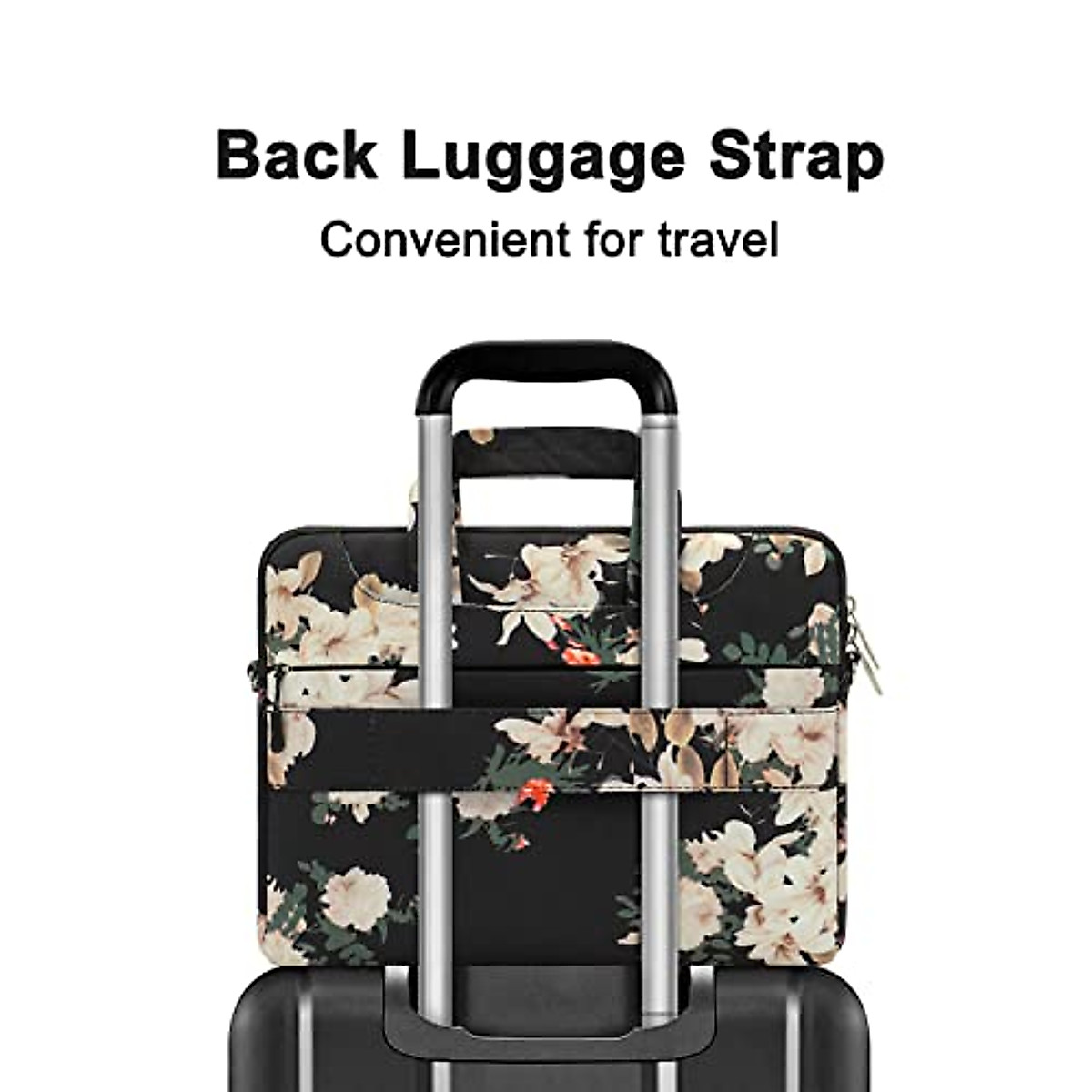 MOSISO Laptop Shoulder Bag Compatible with MacBook Air 15 inch M2 A2941 2023/Pro 16 2023-2019 M2 A2780 M1 A2485 A2141,15-15.6 inch Notebook,Polyester Syringa Carrying Briefcase Sleeve with Belt