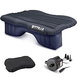 Pittman Outdoors AirBedz Inflatable PVC Rear Seat Air Mattress, Black - Mid-Size Fits Jeeps, Car, SUV’s & Mid-Size Trucks, Comes with Portable DC Air Pump
