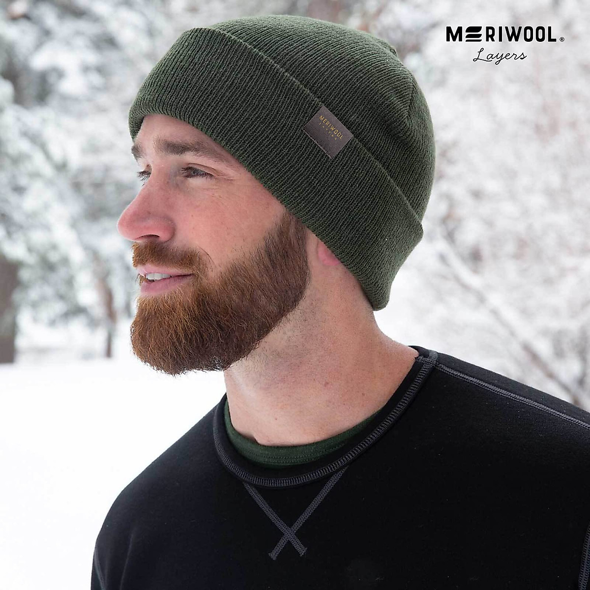 MERIWOOL Beanie for Men and Women - Merino Wool Blend Ribbed Knit Winter Hat Wine