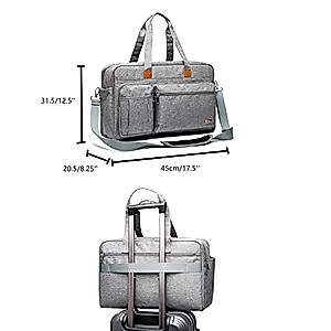 Laptop Tote Bag, Computer Messenger Teacher Bag with 15.7'' Padded Laptop Sleeve Gray