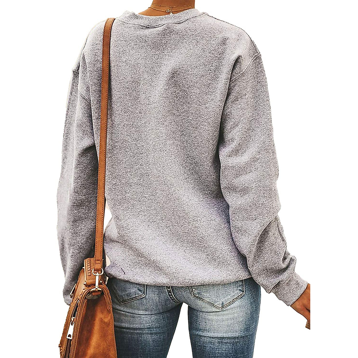 T&Twenties Women Merry Christmas Sweatshirts Funny Christmas Snowman Car Pullover Christmas Plaid Tree Tops