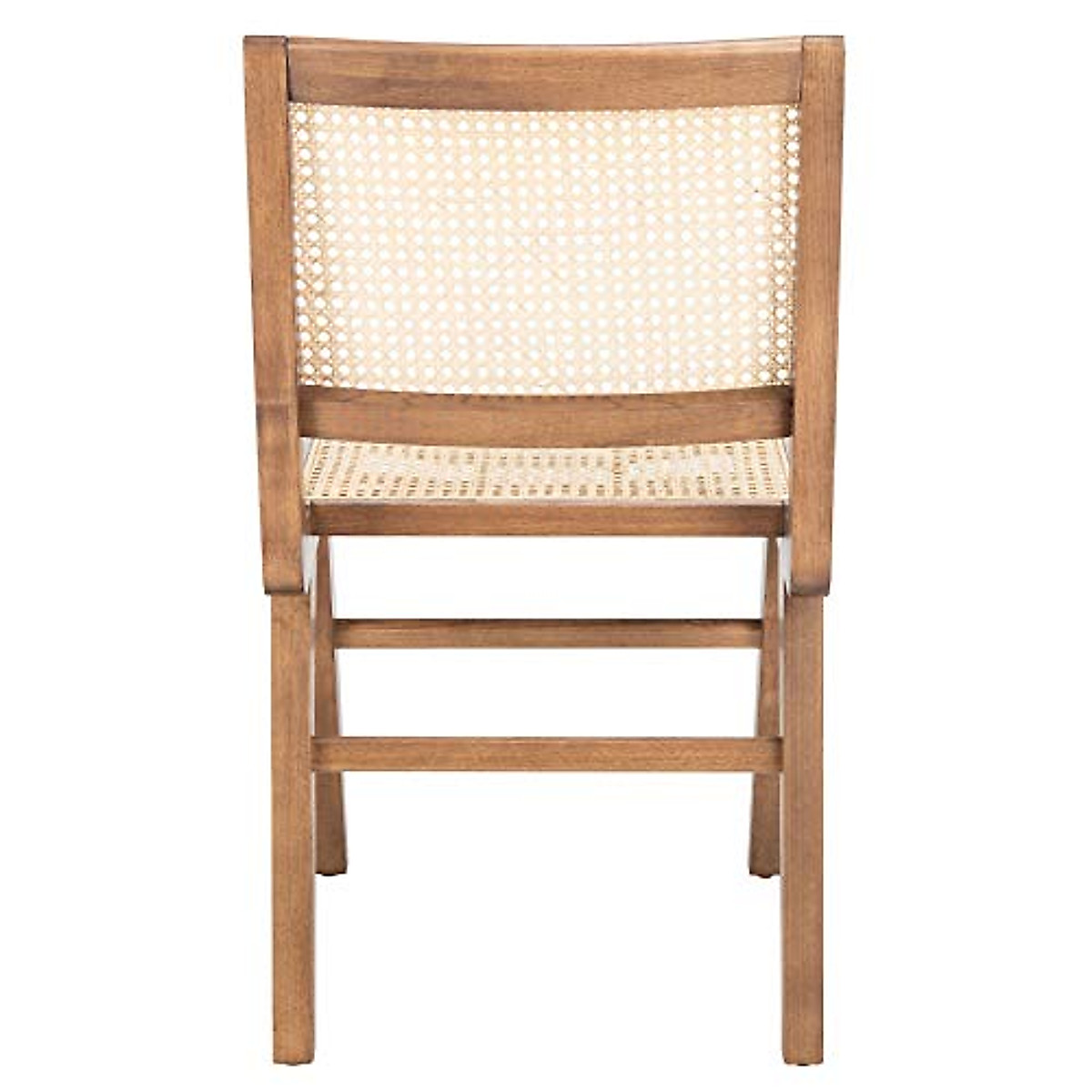 Safavieh Couture Home Collection Hattie Walnut French Cane Living Room Dining Accent Chair (Fully Assembled) -Set of 2 SFV4101D-SET2