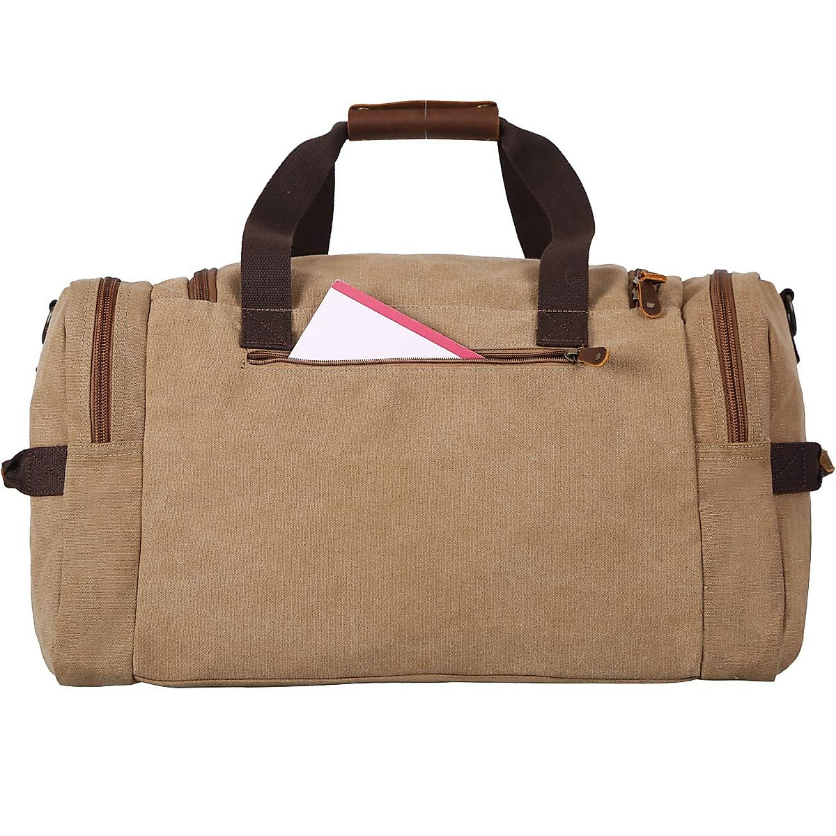 WOWBOX Duffel Bag Travel Weekender Duffle Bag Luggage Bags for Men Women Overnight Carry on Bag Gym Bag with Shoes Compartment Brown