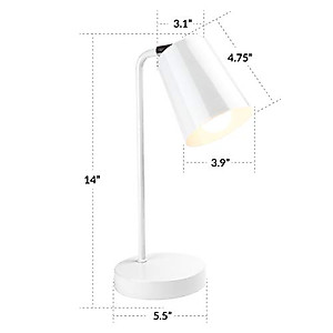 Newhouse Lighting NHDK-OS-WH Oslo Contemporary Desk Lamp with LED Bulb Included, White