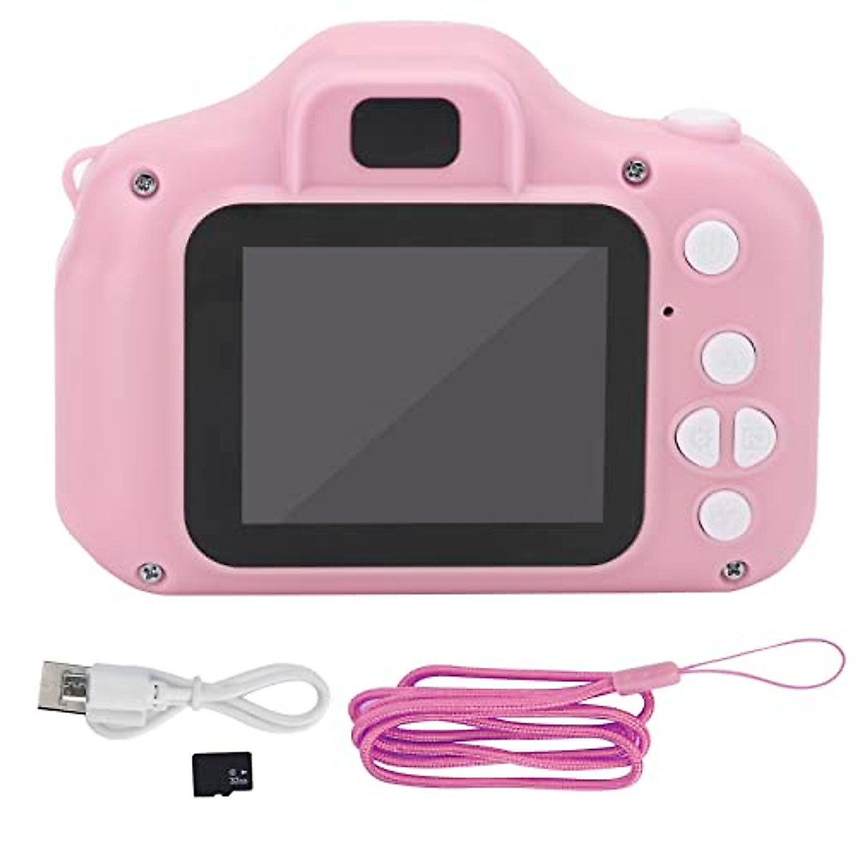 FOSA Mini Digital Camera Cartoon Video Camera, Portable Kids Camera Children's Digital Camera Photo Video Recorder Camera 1080P HD Camera for Birthday, Christmas and New Year Gifts(Pink 32GB)